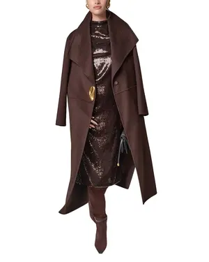 Donna Karan New York Wing Collar Hardware Trim Coat