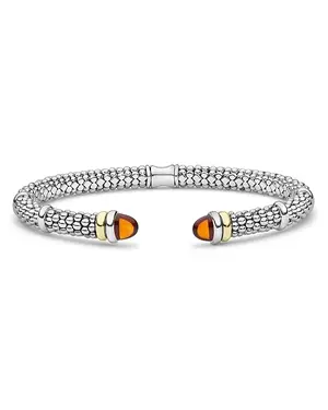 Lagos 18k Yellow Gold & Sterling Silver Gemstone Versa Torque Bracelet - Citrine