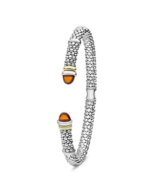 Lagos 18k Yellow Gold & Sterling Silver Gemstone Versa Torque Bracelet - Citrine