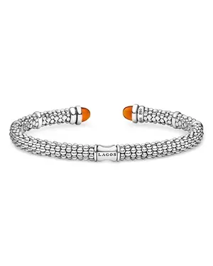 Lagos 18k Yellow Gold & Sterling Silver Gemstone Versa Torque Bracelet - Citrine
