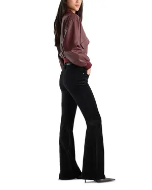 Good American Good Legs Velvet High Rise Flared Jeans