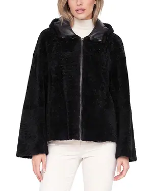 Gorski Reversible Shearling Lamb Parka - Black