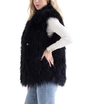 Gorski Reversible Mongolian Shearling Lamb Vest With Wool And Cashmere Back