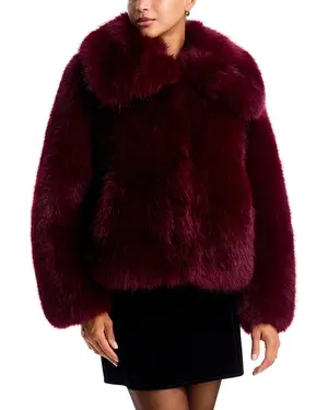 Aqua Faux Fur Collar Jacket