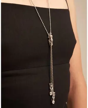 UNODE50 Long Adjustable Chain Necklace With Three Figures