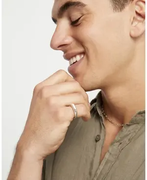 UNODE50 Sterling Plated Geometric Ring