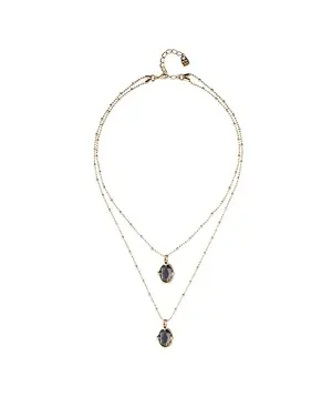 UNODE50 Double Necklace In And Small Faceted Crystals