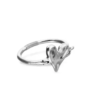 UNODE50 Sterling -plated Semi-rigid Bracelet With Heart Detail