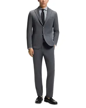 BOSS Genius Slim Fit Textured Pants - Open Blue