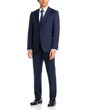 BOSS Huge Stripe Wool Slim Fit Suit - Dark Blue