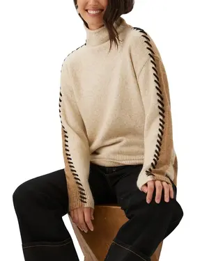 Karen Kane Whipstitched Colorblocked Sweater