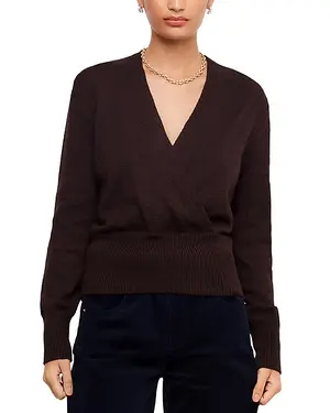 Karen Kane Faux Wrap Bishop Sleeve Sweater