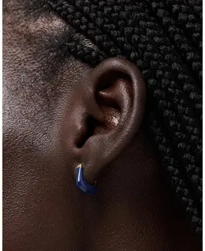 ANA LUISA Huggie Dakota Mini Navy Earrings
