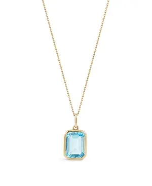 ANA LUISA Solid Yellow Gold Spritz Necklace With Sapphire Gemstone - Blue
