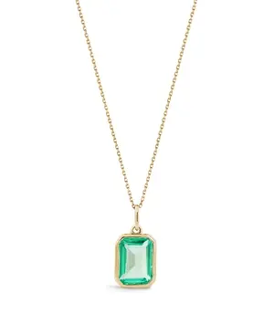ANA LUISA Solid Yellow Gold Spritz Necklace With Sapphire Gemstone - Green