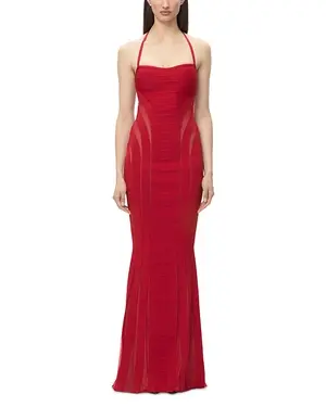Herve Leger The Katie Sheer Inset Bandage Gown