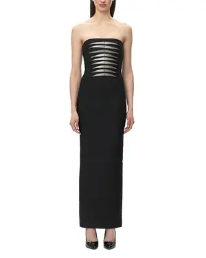 Herve Leger Metallic Keyla Strapless Gown