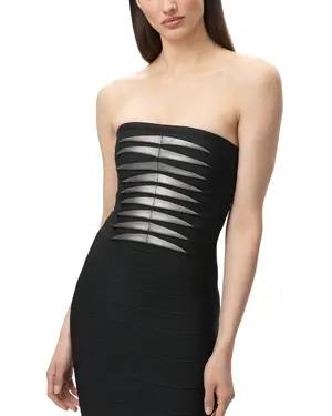Herve Leger Metallic Keyla Strapless Gown