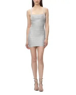 Herve Leger Metallic Strappy Mini Dress