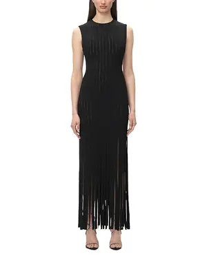 Herve Leger Alyssa Fringe Hem Gown