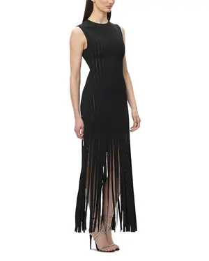 Herve Leger Alyssa Fringe Hem Gown