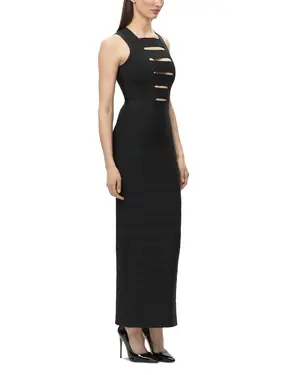 Herve Leger Bailey Cutout Bandage Gown - Black