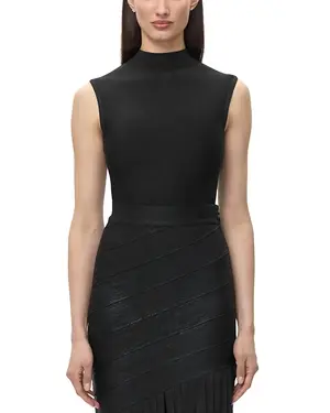 Herve Leger The Janet Turtleneck Knit Top Black