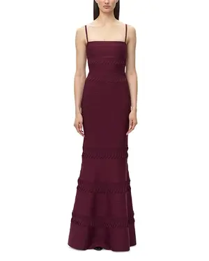 Herve Leger The Caitlin Mermaid Gown - Deep Red