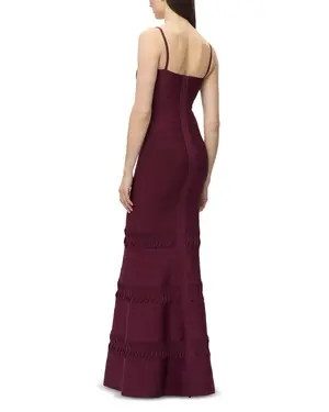 Herve Leger The Caitlin Mermaid Gown - Deep Red
