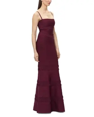 Herve Leger The Caitlin Mermaid Gown - Deep Red
