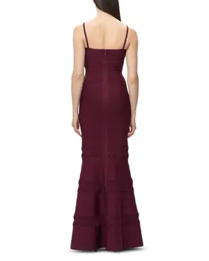 Herve Leger The Caitlin Mermaid Gown - Deep Red