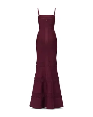 Herve Leger The Caitlin Mermaid Gown - Deep Red