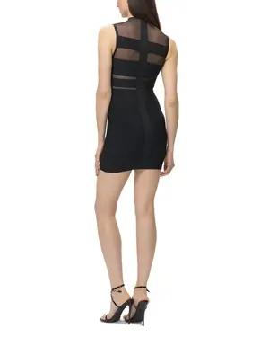 Herve Leger Allie Sheer Inset Bandage Dress