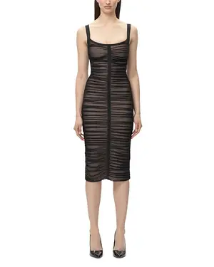 Herve Leger The Gloria Ruched Mesh Dress