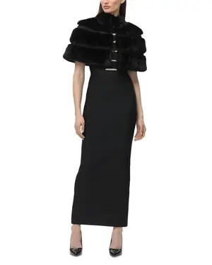 Herve Leger The Victoria Faux Fur Cape
