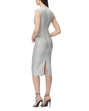 Herve Leger The Metallic Anita Bodycon Dress - Silver Foil