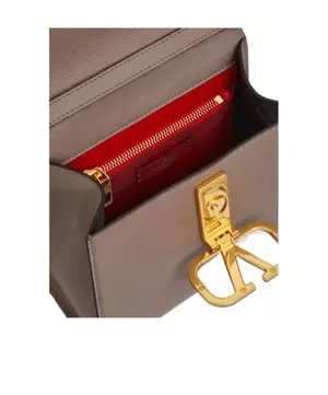 Valentino Garavani Small Vsling Grainy Calfskin Handbag - Brown