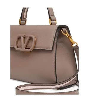 Valentino Garavani Small Vsling Grainy Calfskin Handbag - Brown