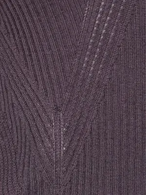 TWINSET Long-sleeved V-neck Ribbed Jumper - Black