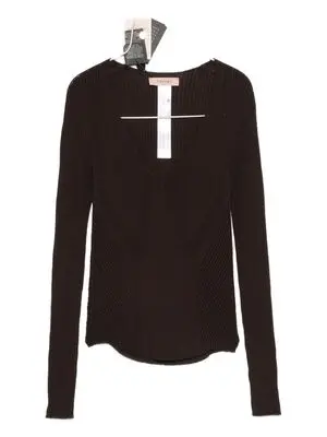 TWINSET Long-sleeved V-neck Ribbed Jumper