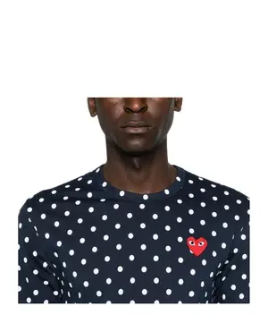 Play Comme Des Garcon Polka Dot Long Sleeve T-shirt - Black