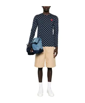 Play Comme Des Garcon Polka Dot Long Sleeve T-shirt - Black