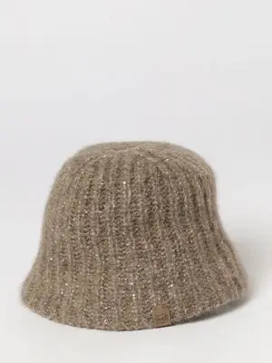 Brunello Cucinelli Brunello Cucinelli Ribbed Cashmere-Blend Cloche Hat With Sequins Grey