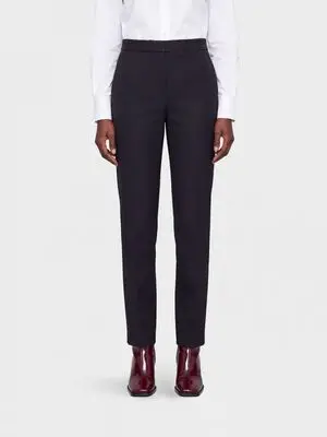 Max Mara Acino Slim Fit Stretch Wool Trousers - Black