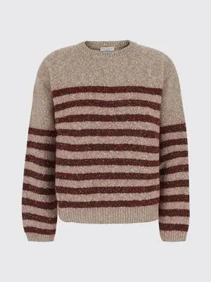 Brunello Cucinelli Striped Crewneck Jumper - Brown