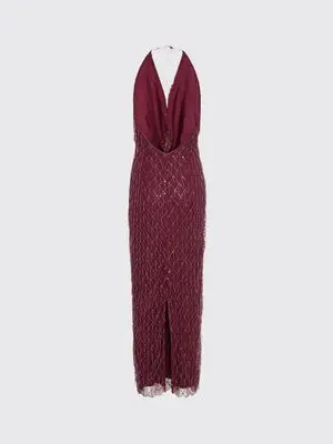ROTATE BY BIRGER CHRISTENSEN Slim Fit Halterneck Beaded Long Evening Gown