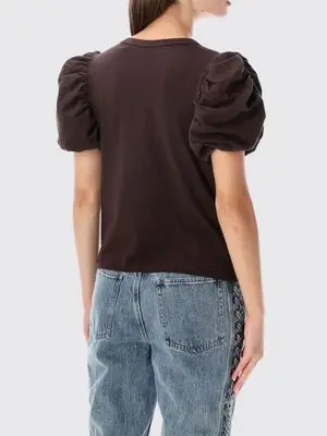 ROTATE BY BIRGER CHRISTENSEN Puff Sleeve Organic Cotton T-shirt - Brown
