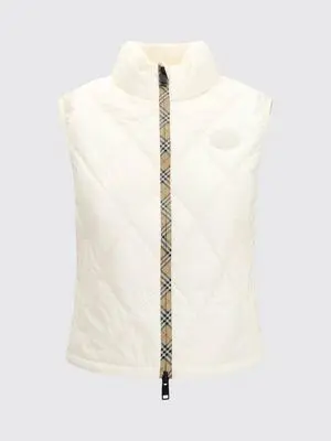 Burberry Quilted Zip-up Vest With Signature Check Trim