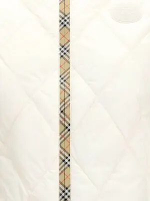 Burberry Quilted Zip-up Vest With Signature Check Trim