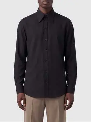 Dolce & Gabbana Slim Fit Cotton Poplin Shirt With Point Collar - Black